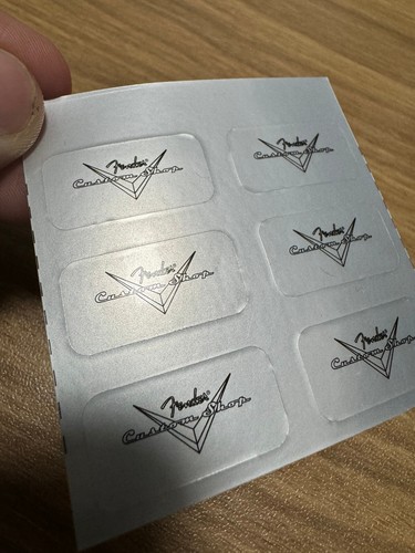 1Pcs Fender Custom Shop Guitar Vinyl UV Metallic PVC Headstock Decals ...