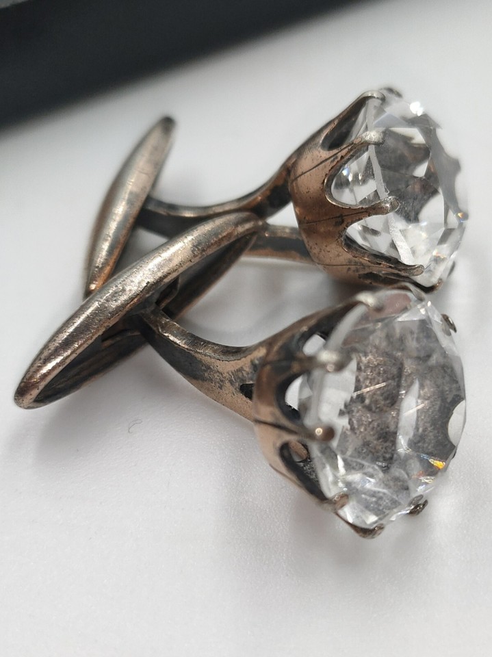 Vintage USSR Russian Sterling Silver 875 Rock Crystal Soviet Cufflinks ...