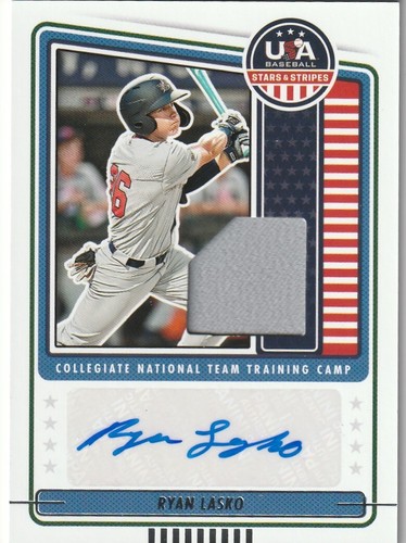 RYAN LASKO 2023 PANINI USA BASEBALL STARS & STRIPES AUTOGRAPH MATERIALS ...