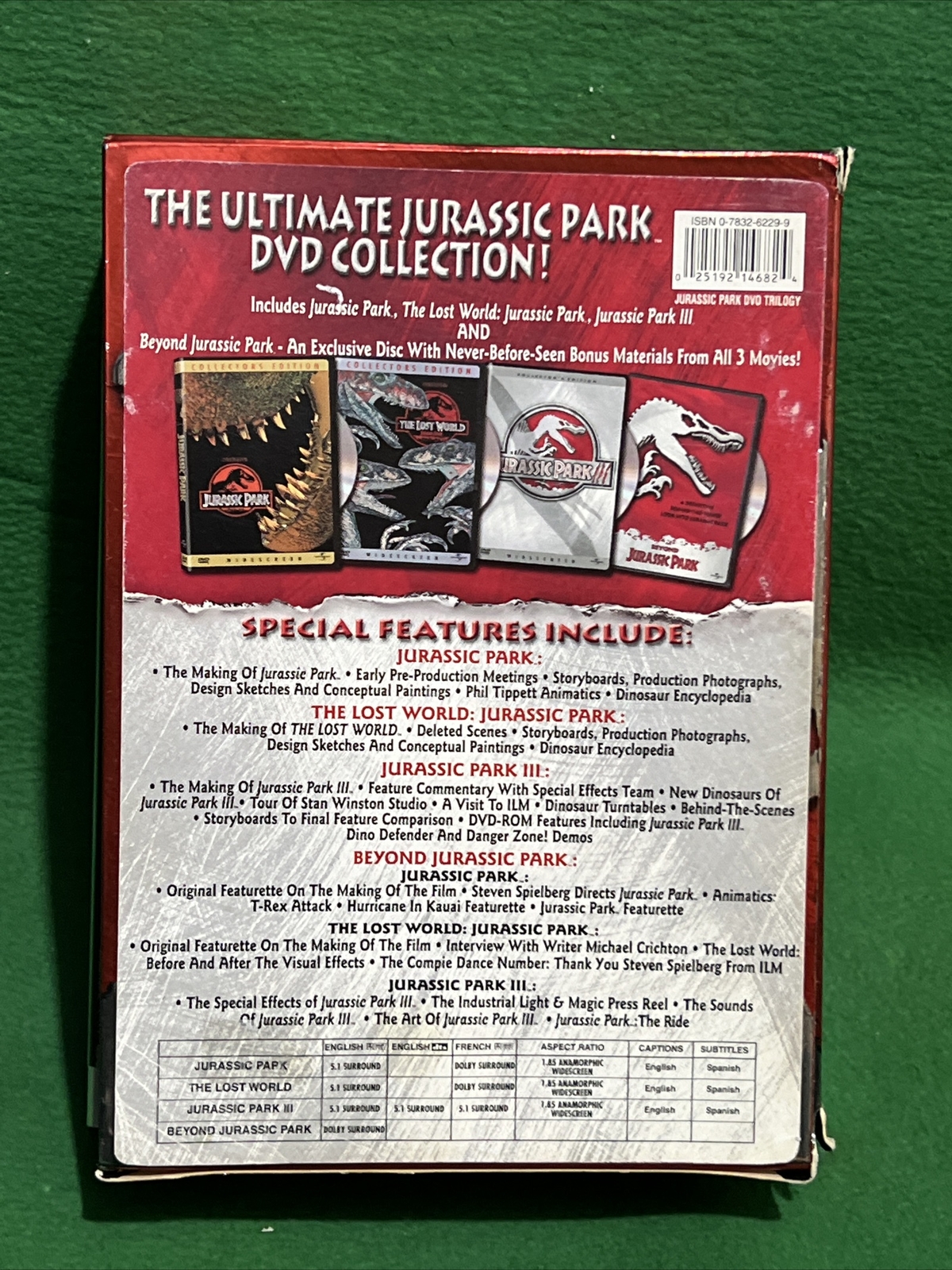 Jurassic Park Trilogy (DVD, 2001, 4-Disc Set) New Open Box 25192146824 ...