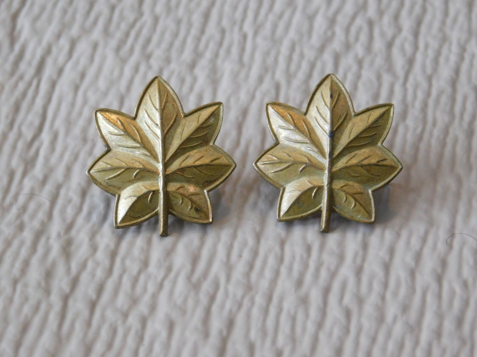 Vintage Army Major Rank Oak Leaf Pins, Dark Gold Tone, Set of 2 | eBay