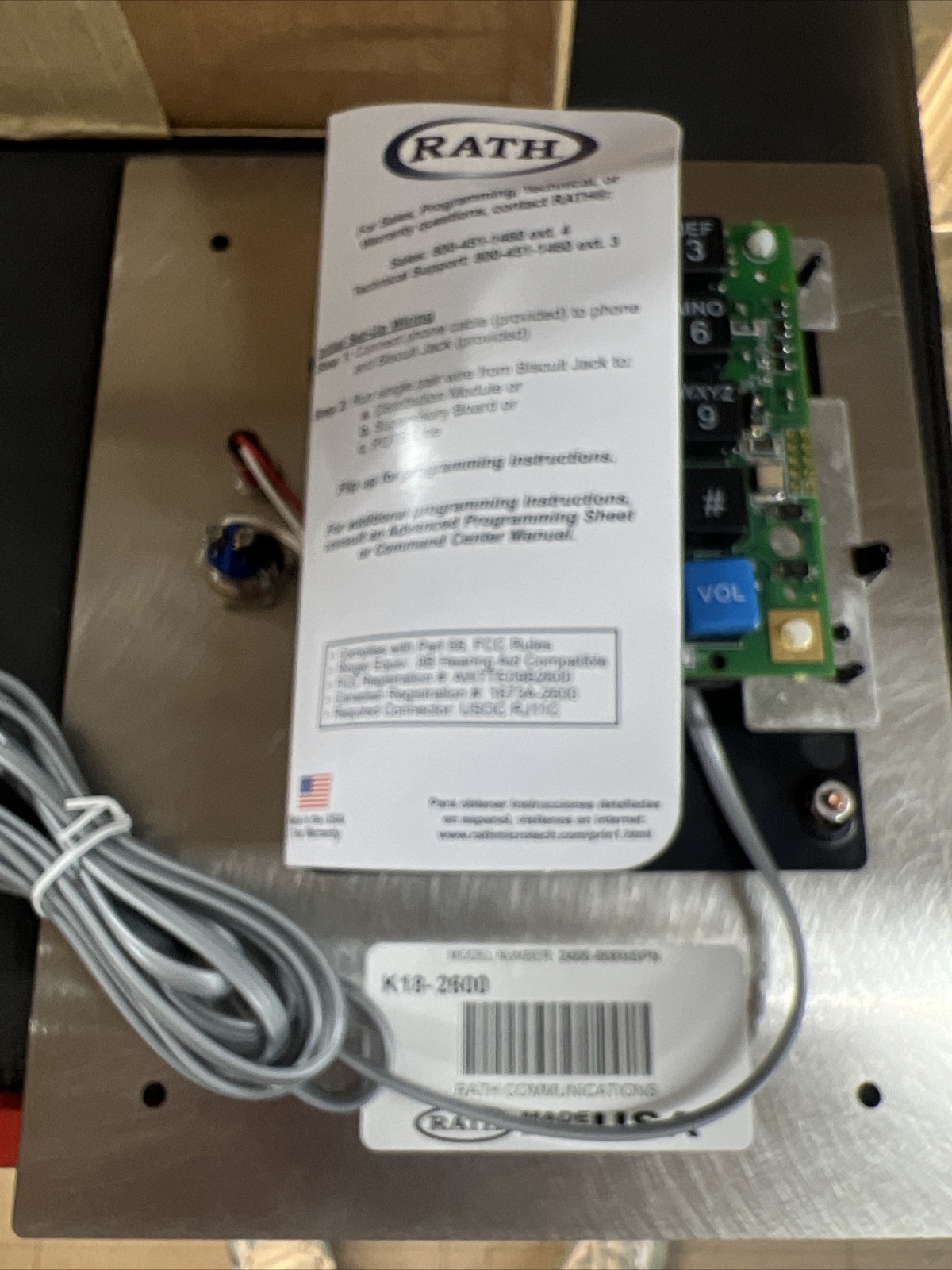 RATH communications 2400-808NSPN emergency call station for sale online ...