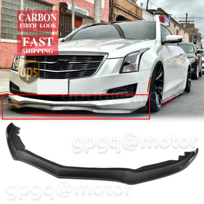 For Cadillac ATS 2014-2017 V Style 3x Carbon Fiber Front Bumper Lip ...
