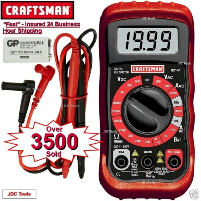 CRAFTSMAN Digital Multimeter Volt AC DC Tester Meter Voltmeter Ohmmeter ...