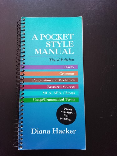 Diana Hacker - A Pocket Style Manual - Third Edition | eBay