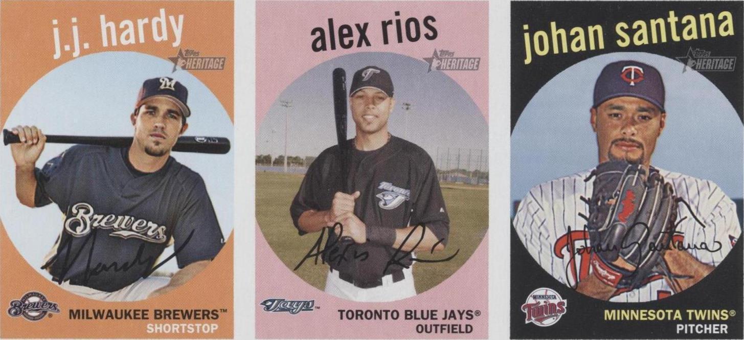 2008 Topps Heritage - Advertising Panel Boxloaders Johan Santana, Alex ...