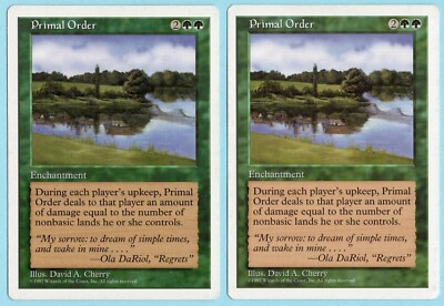 Primal Order x2 2x 1997 MTG Core Set 5th Edition Green Rare Enchantment ...