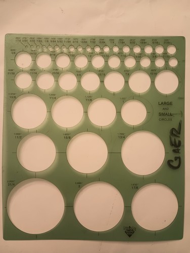 Professional Circle Guide Template, 45 Total Circle from 1/16 Inch to 2 ...