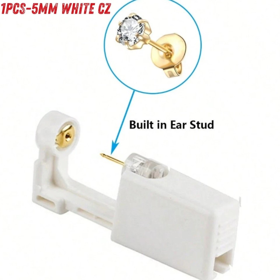2Pcs Disposable EAR Nose Piercing Tool Gun Earring Ear Stud Gun Kit ...
