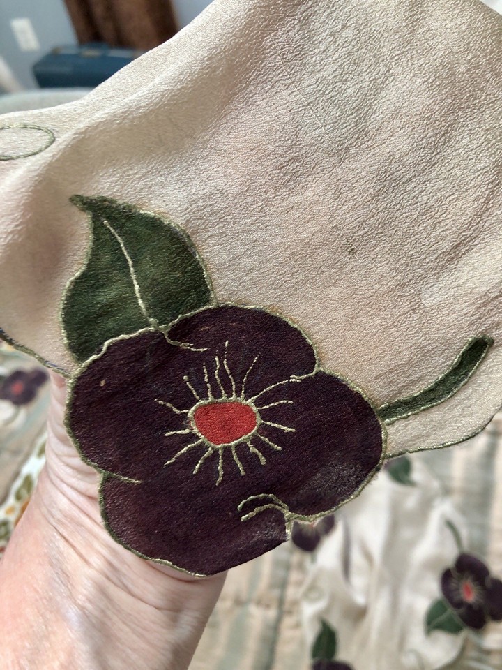SET 9) VTG 1920s SILK Crepe PAINTED FLAPPER HANKIES Novelty FLAPPER ...