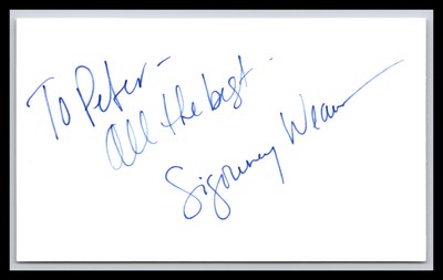 Sigourney Weaver - Actress - 3x5 Card - Signed | Autograph | eBay