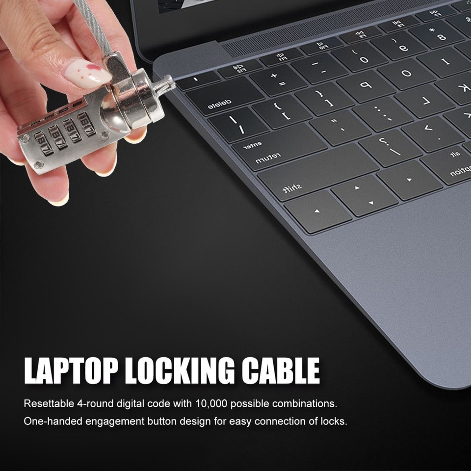 Notebook Lock Security Cable Laptop Computer Locking Combination | eBay ...