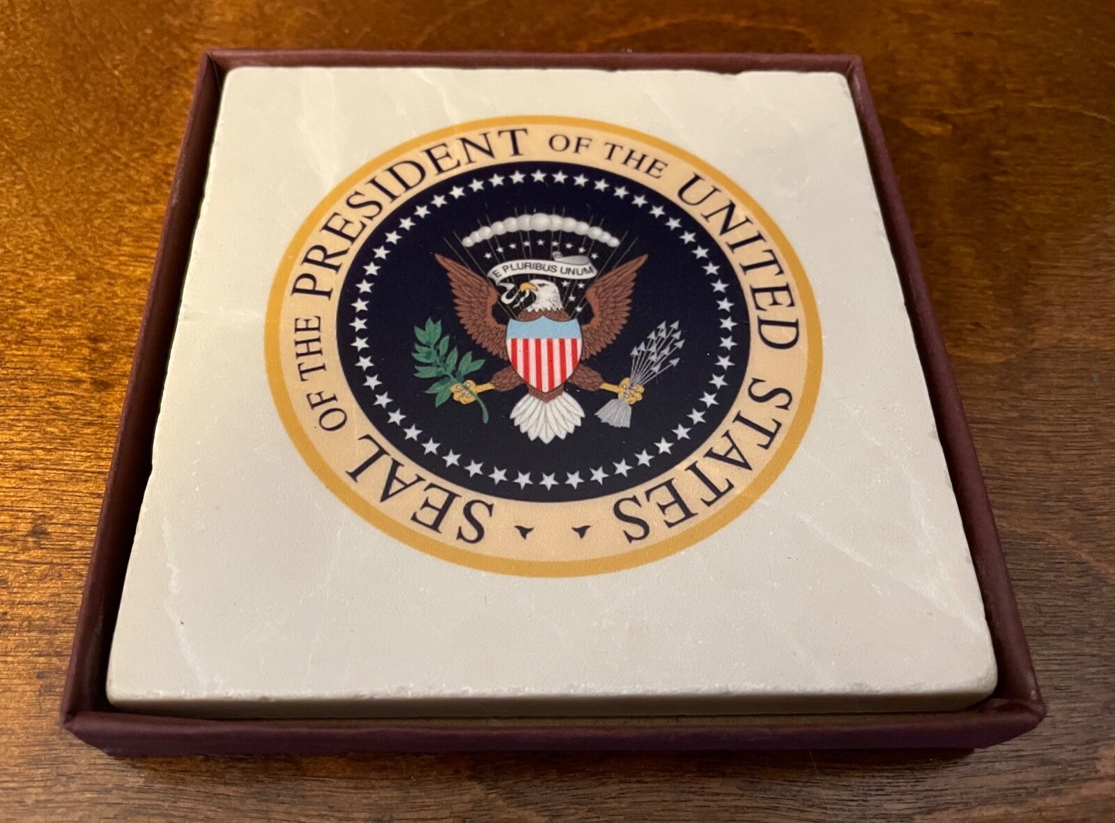Set of 4 Beautiful White House Presidential Seal Marble Coasters - Made ...