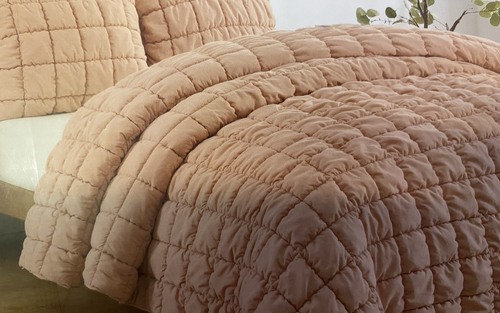 BHF Laurel 3-piece Puff Comforter Set /BLUSH (PINK) - KING | eBay