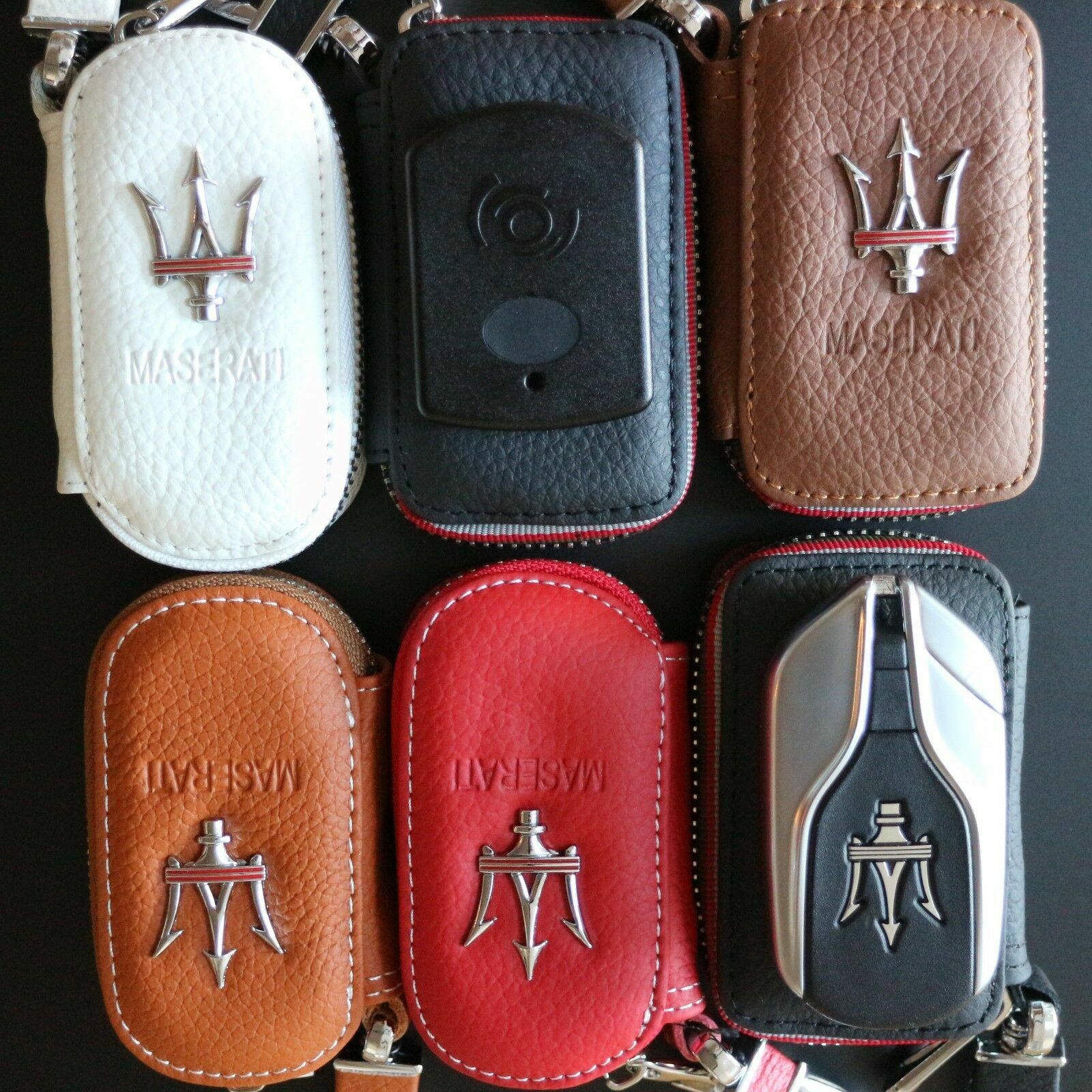 Maserati Levante Quattroporte Ghibli Handstitched Leather Key Ring ...
