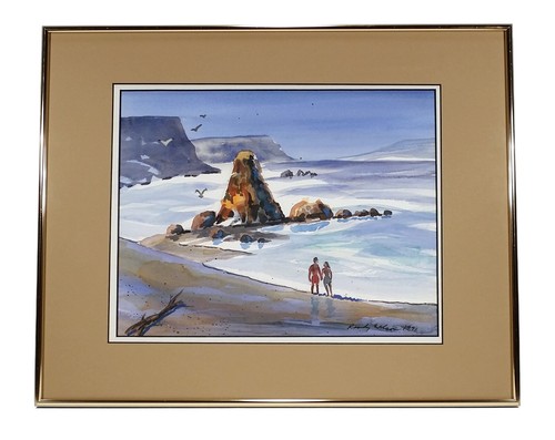 CALIFORNIA BEACH SCENE ART WATERCOLOR PAINTING RANDY WILSON LANDSCAPE ...