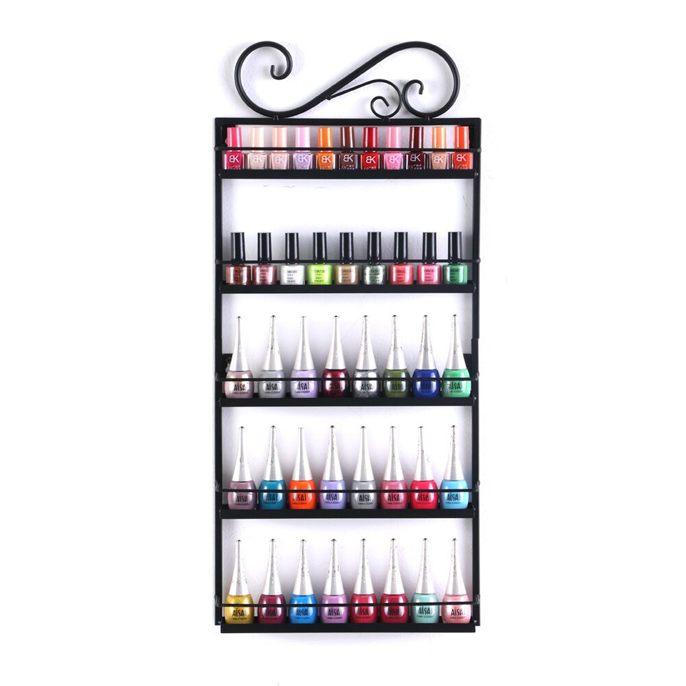 3/5/6 Tier Nail Polish Display Wall Rack Metal Organizer Fit Up To 120 ...