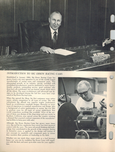 Sig Erson Racing Cams 1970 catalog, CD Rom PDF File | eBay