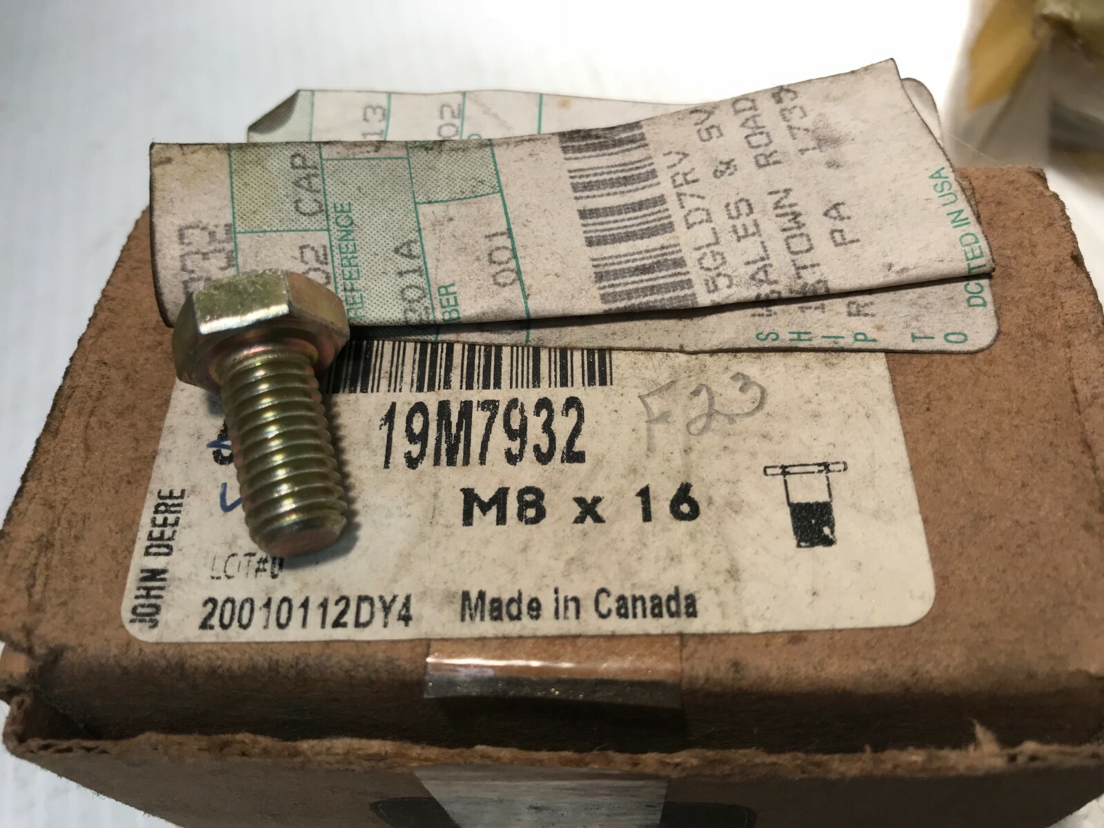 19M7932 GENUINE John Deere Original Equipment CAP SCREW BOLT M8 x 16 | eBay