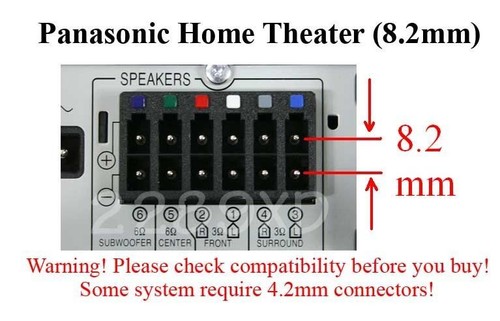 6 speaker cable/wire connectors 8.2mm made for old panasonic home ...