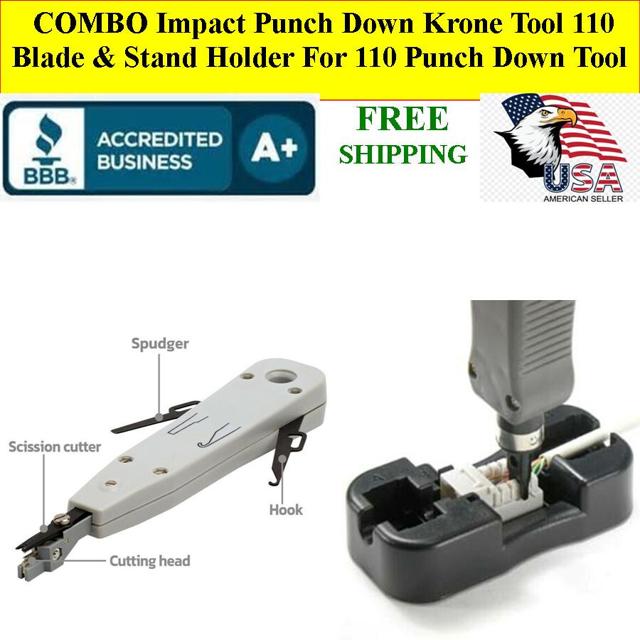 COMBO IMPACT 110 PUNCH DOWN TOOL, WIRE STRIPPER, & KEYSTONE HOLDER RJ45 ...