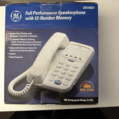 General Electric Telephone Full Performance Speakerphone 12 memory New ...