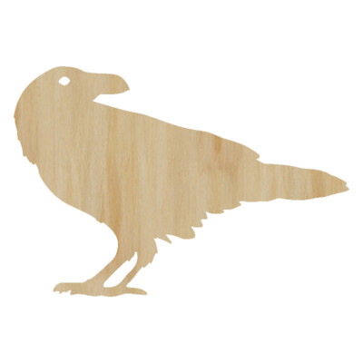 Crow Cut Out Wood Shape Craft Supply- Wood Craft Bird Cutout Halloween ...