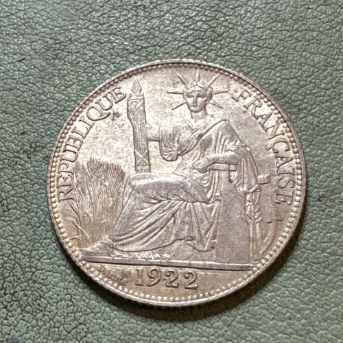 1922 A FRENCH INDOCHINA 20 CENTIMES COIN AU Nice Luster .680 Silver ...