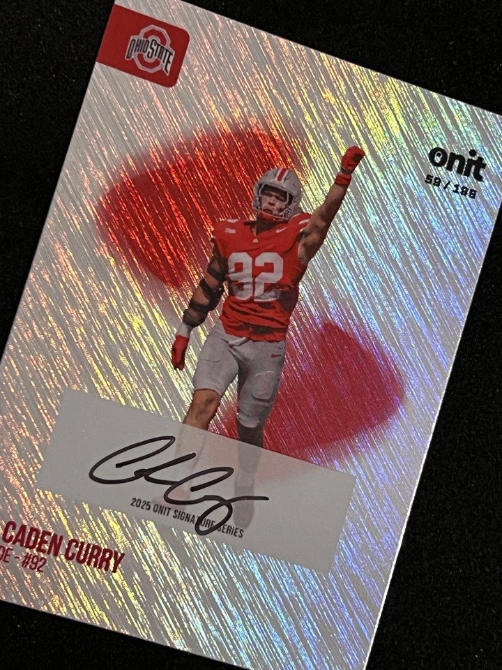 CADEN CURRY 2025 ONIT Ohio State Signature Series Silver Shimmer # 59/ ...