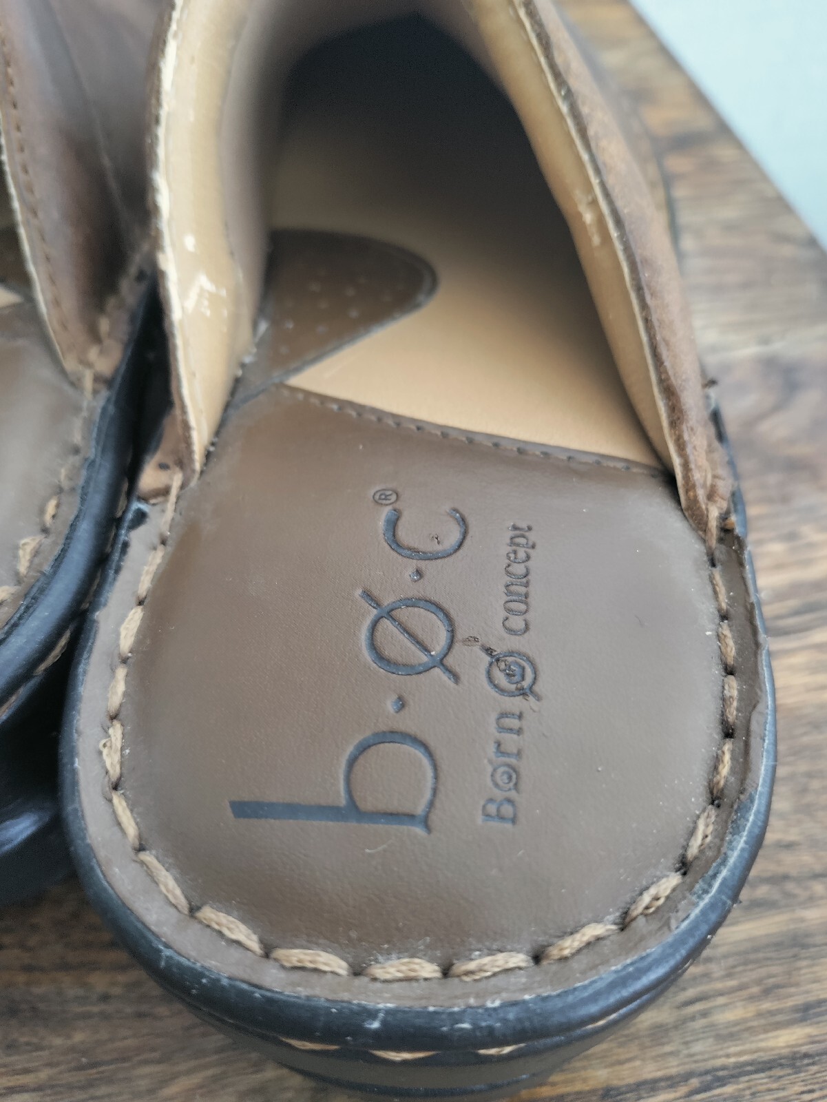 Born Concept BOC Black Leather Clog Mule Comfort Slip… - Gem