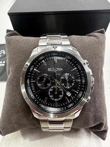 Bulova Men's Classic Quartz Chronograph Calendar Silver Watch 43MM ...