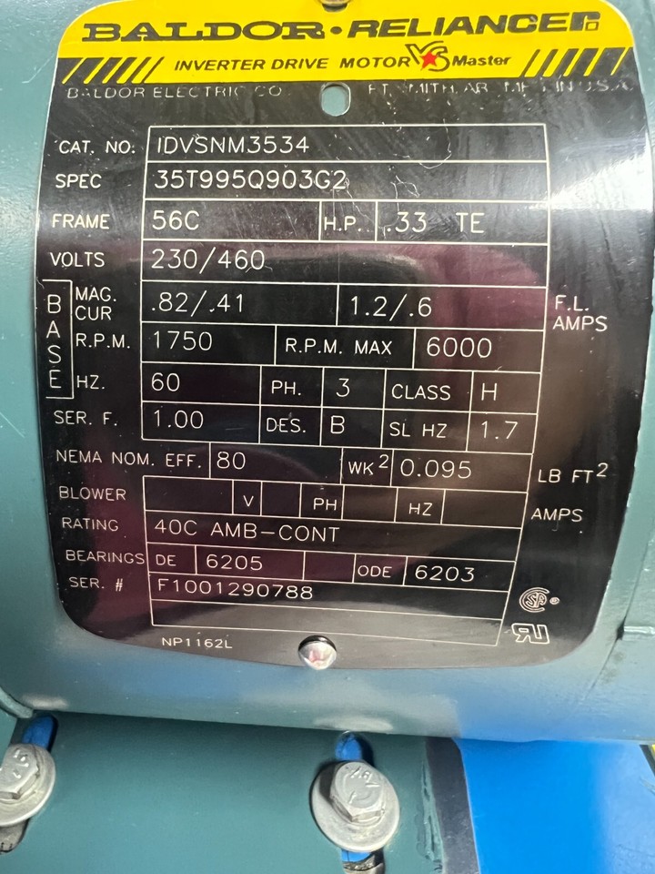 👀NEW BALDOR VS1ST AC MICRODRIVE VS1ST10P5-0 W/ BALDOR .33 HP MOTOR ...