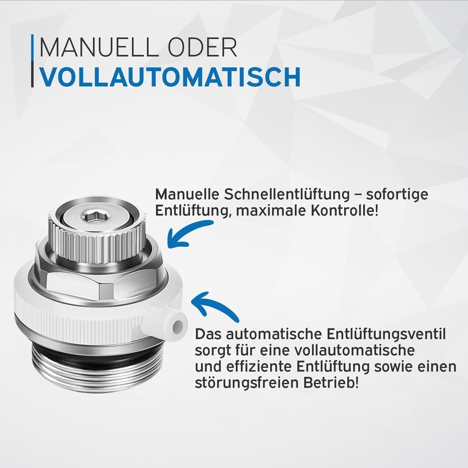 2X(Fully Automatic Air Vent Auto Cut-Off Self Bleeding Radiator 1 ...