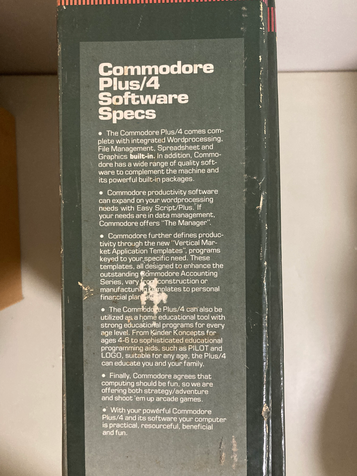 Commodore Plus 4 Computer Original Box w/manuals and power supply | eBay