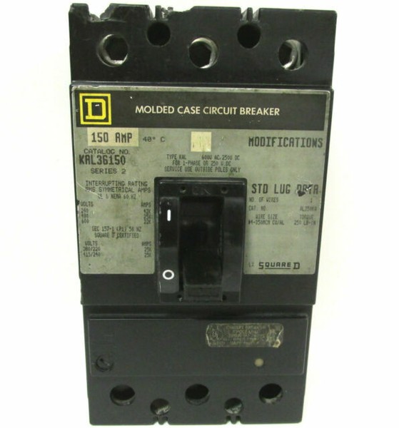 Square D KAL36150 Circuit Breaker 3 Pole 150 Amp 600 V for sale online ...