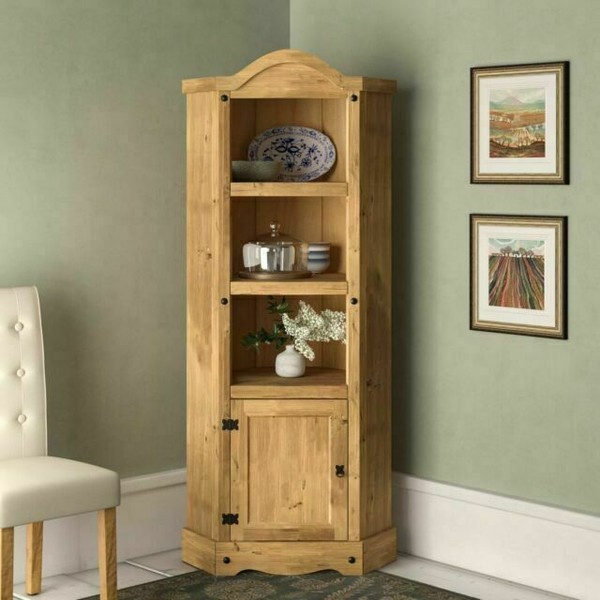 Seconique Corona Mexican Display Bookcase, Distressed Waxed Pine - 400 ...