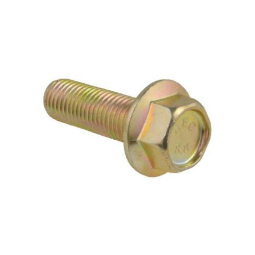 Qty 500 Hex Flange Bolt M10 x 1.25 x 25mm Metric Fine Zinc Yellow High ...