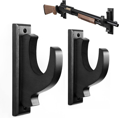 ELEGANT Solid Wood Gun Rack Shotgun Rifle Wall Mount Hooks Display ...