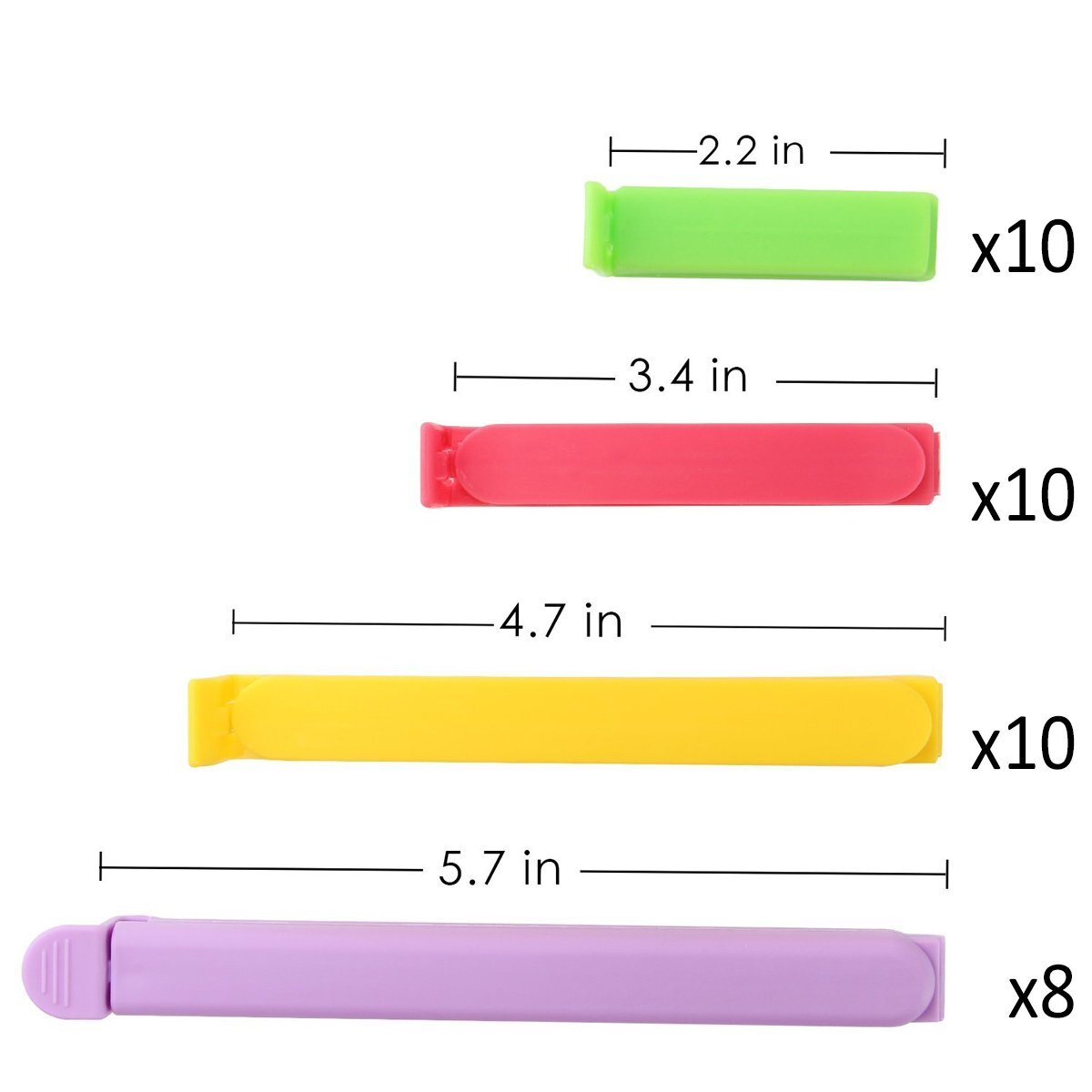 Set Of 38 Plastic Chip Clips Bag Sealing Clips For Food And Snack ...