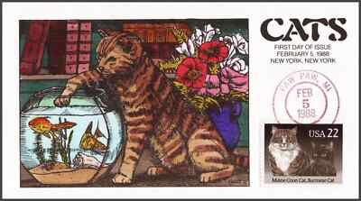 Collins domestic cats Hand painted FDC | eBay