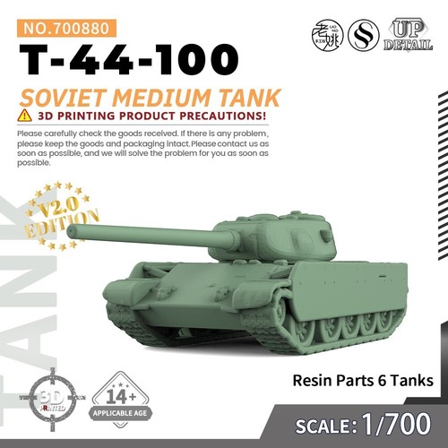 SSMODEL SS700880 1/700 Military Model Kit Soviet T-44-100 Medium Tank ...