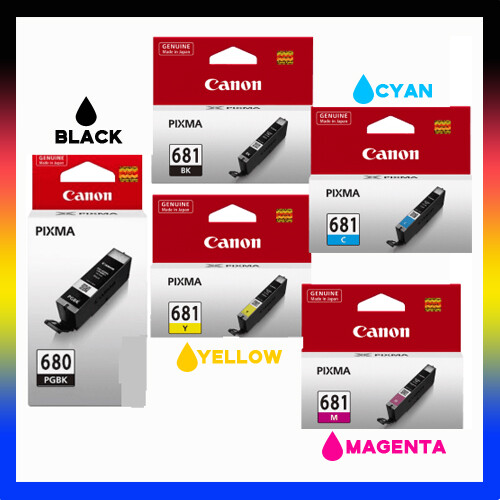 5x Canon Original PGI-680BK PGI680/CLI-681 BK/C/M/Y CLI681 TS-8160/9160 ...