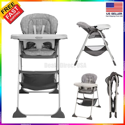 Graco Slim Snacker High Chair Ultra Compact Baby Feeding Eating Seat ...