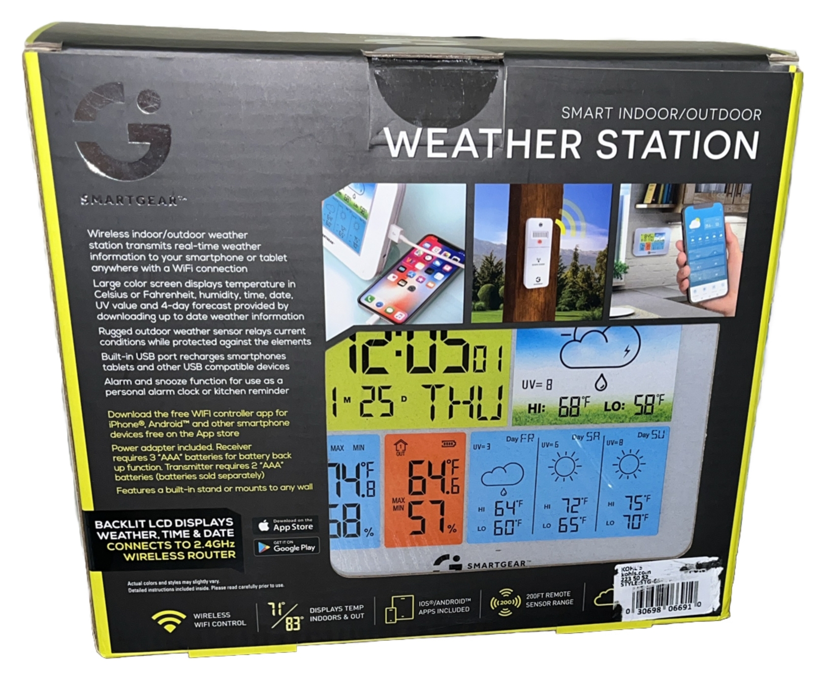 Smart Gear STG-6691-KB Wall Weather Station for sale online | eBay