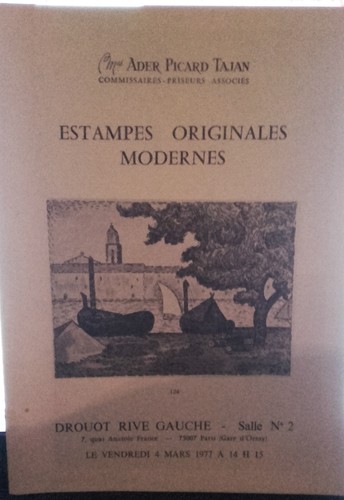 1977 Drouot Rive Gauche Salle N°2 Estampes Originales Modernes Mtres ...