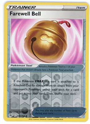 Pokemon Farewell Bell 234/264 Reverse Holo Uncommon Trainer Fusion ...