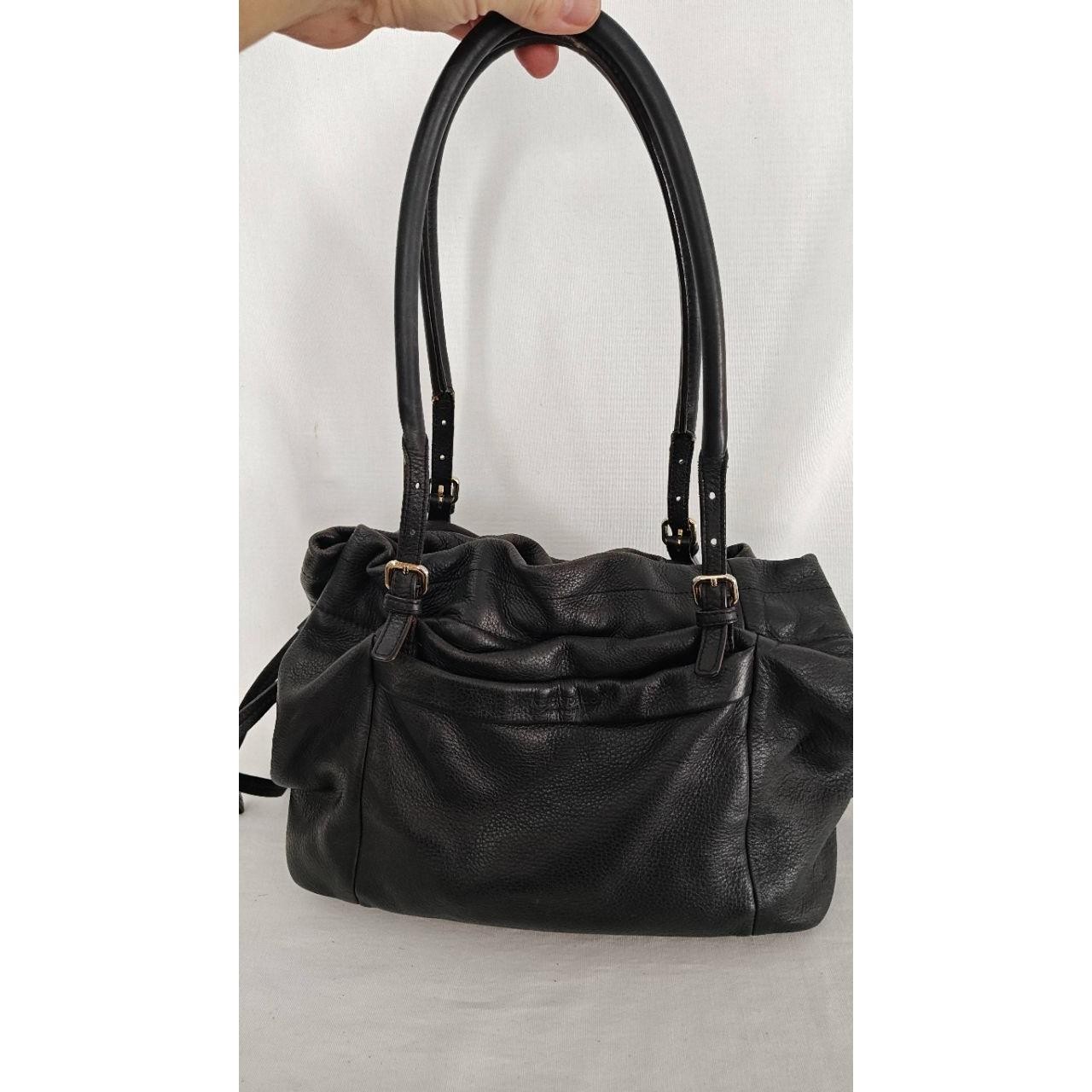 Kate Spade Westbury Bess Drawstring Black Pebble Leather Satchel ...