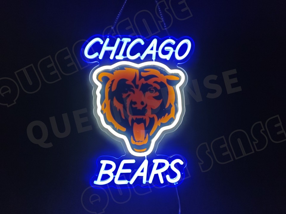 Chicago Bears LED Neon Sign With Dimmer USB Powered Adjustable Light | eBay
