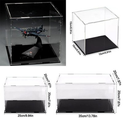 Acrylic Display Case Dustproof Box Perspex Clear Collectibles Model 15 ...