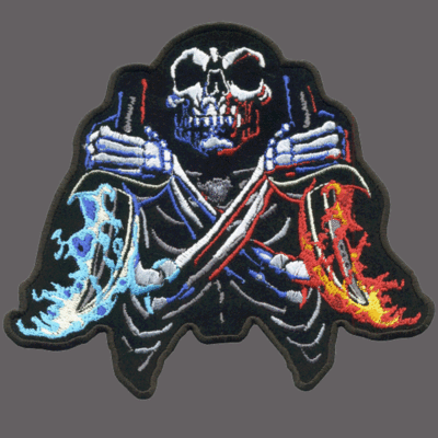 SKULL FIRE DAGGER PATCH (XXL) 11 INCH BIKER PATCH | eBay